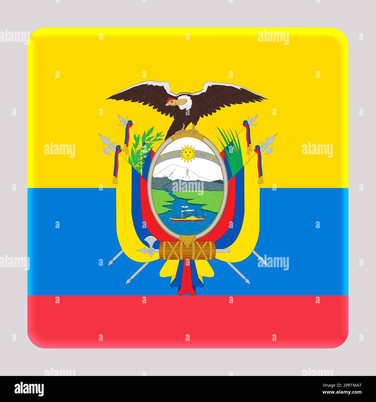 3D Flag of Ecuador on a avatar square background Stock Photo - Alamy