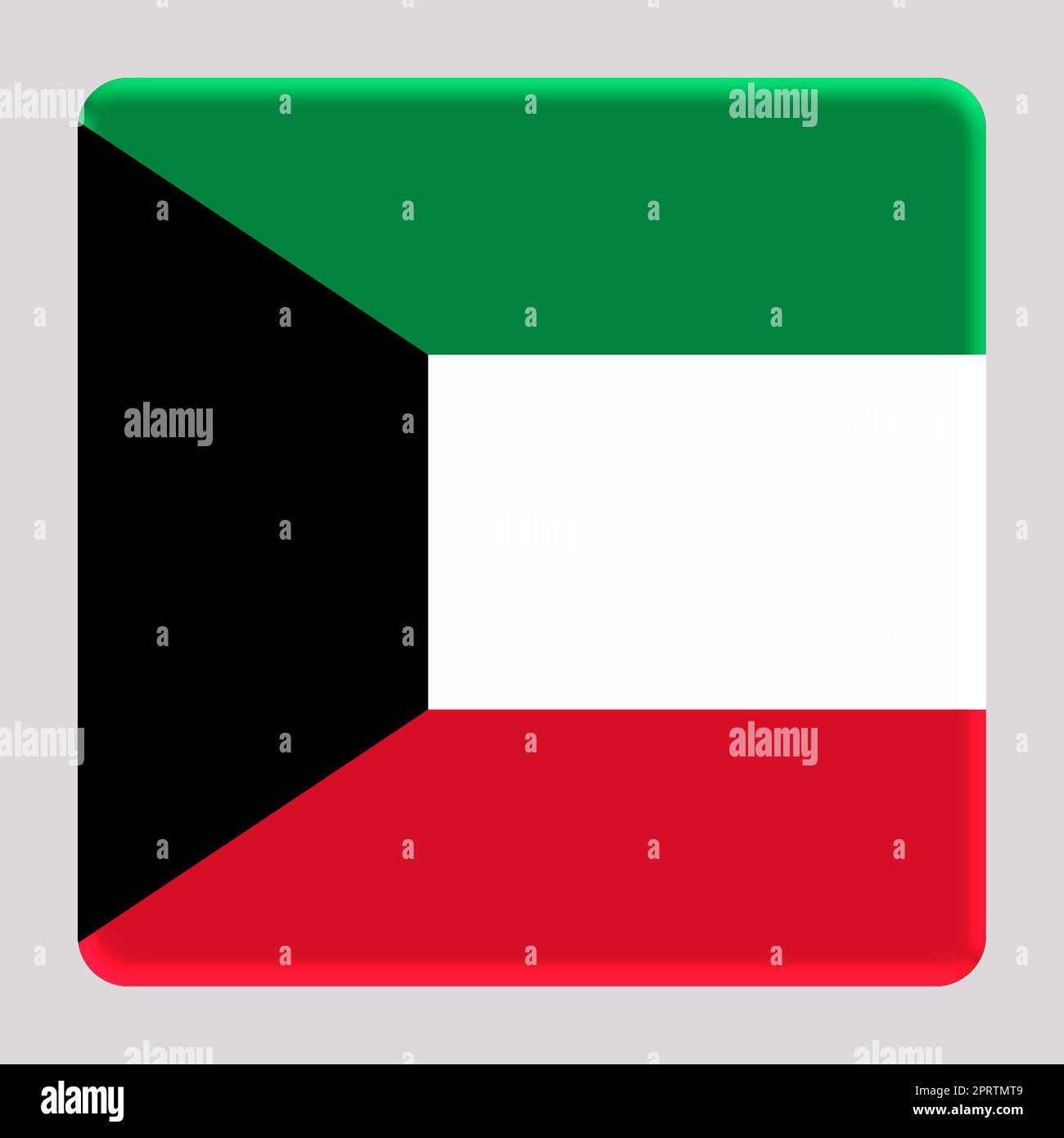 3D Flag of Kuwait on a avatar square background Stock Photo - Alamy