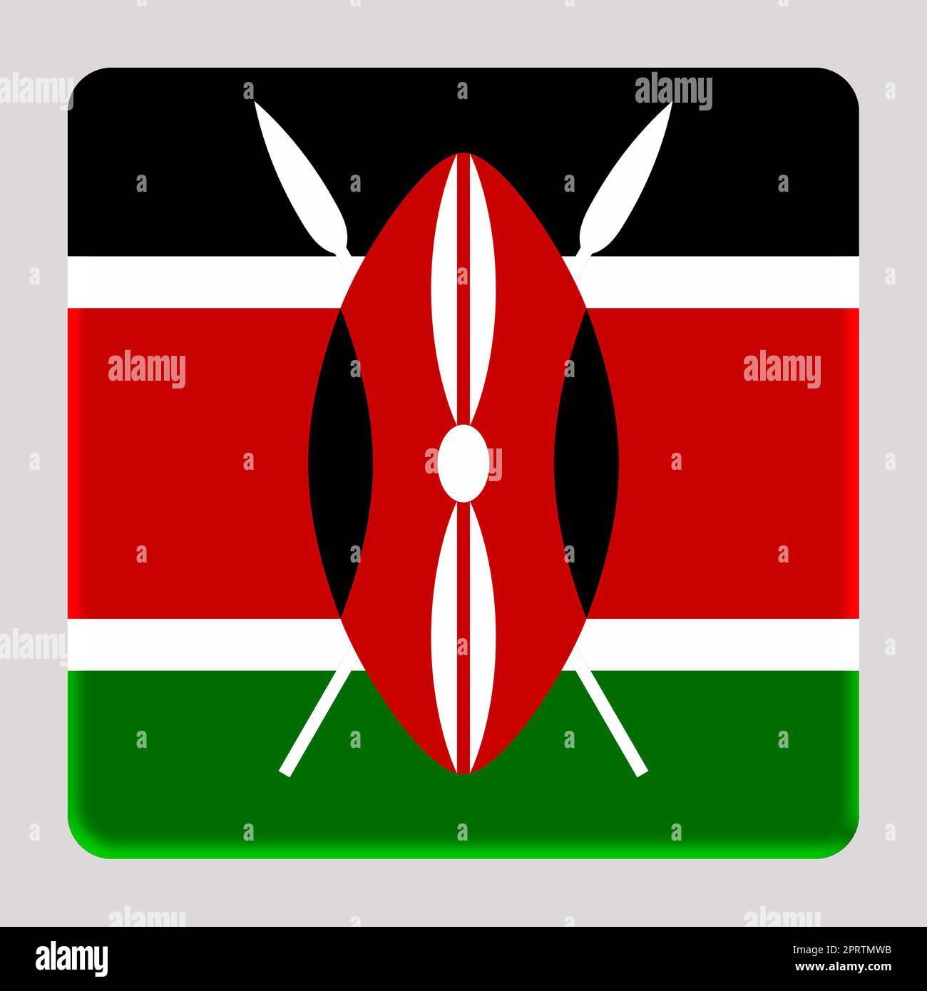 3D Flag of Kenya on a avatar square background Stock Photo - Alamy