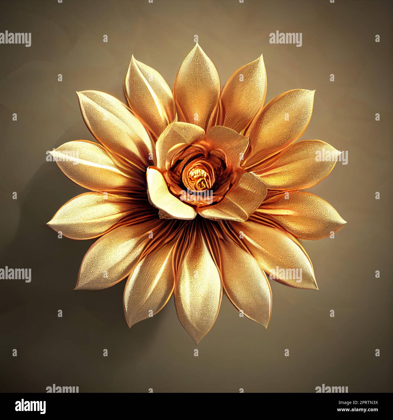 Glowing golden flower, 3D illustration art graphic design Stock Photo ...