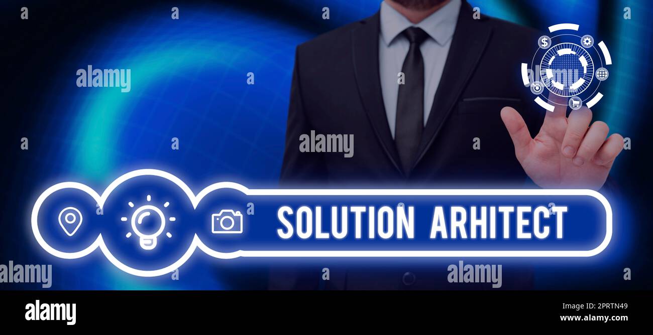 Text caption presenting Solution ArhitectDesign applications or ...