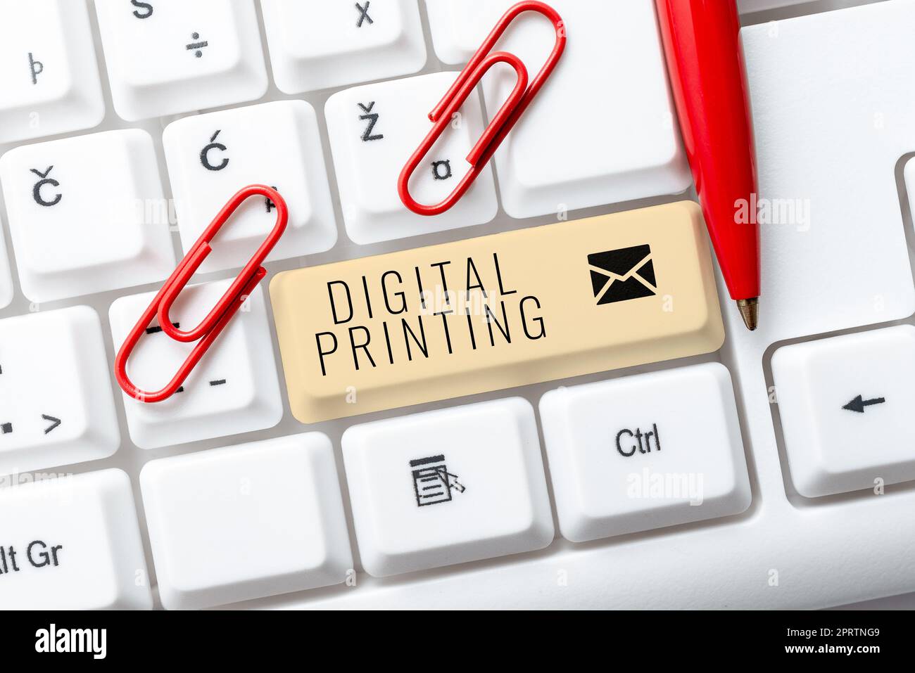 Hand writing sign Digital Printingdigital based images directly to ...