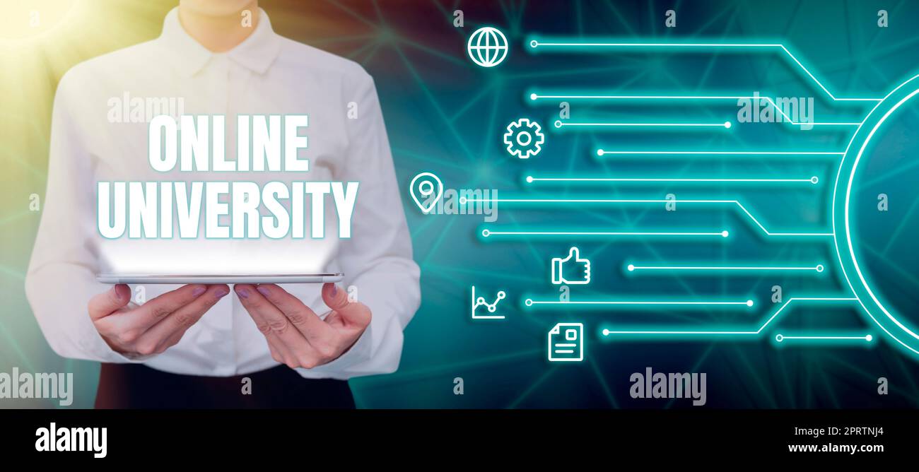 Text showing inspiration Online UniversityDistance Learning Courses are ...