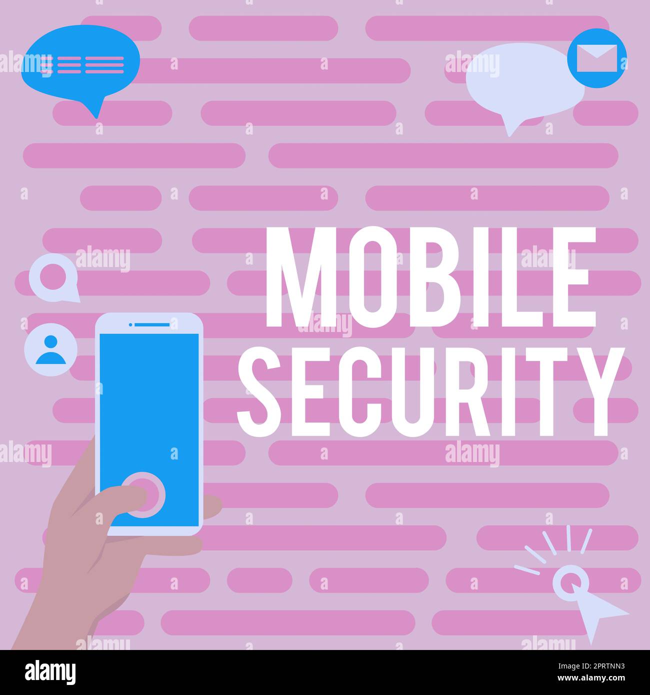Hand Writing Sign Mobile Securityprotection Of Mobile Phone From