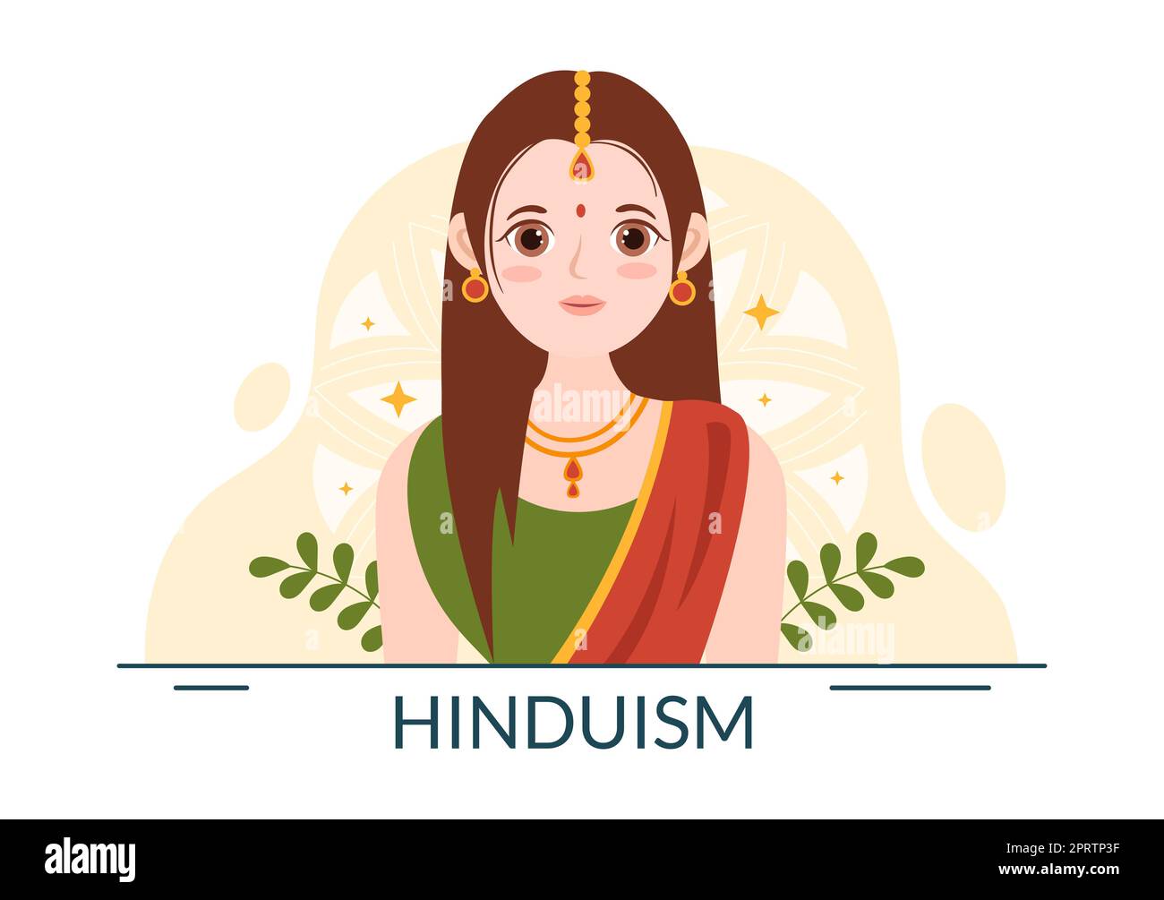 Hinduism of Various Indian God Flat background Cartoon Hand Drawn ...
