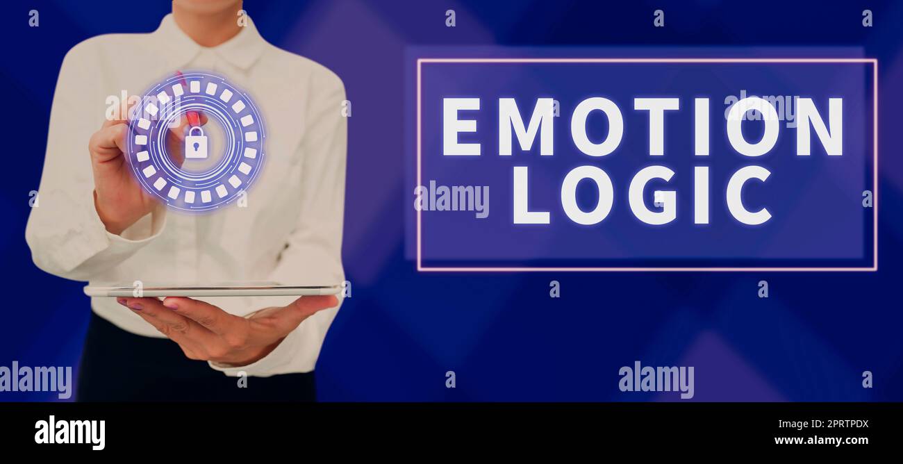 Text caption presenting Emotion Logic, Business idea Heart or Brain Soul or Intelligence ...