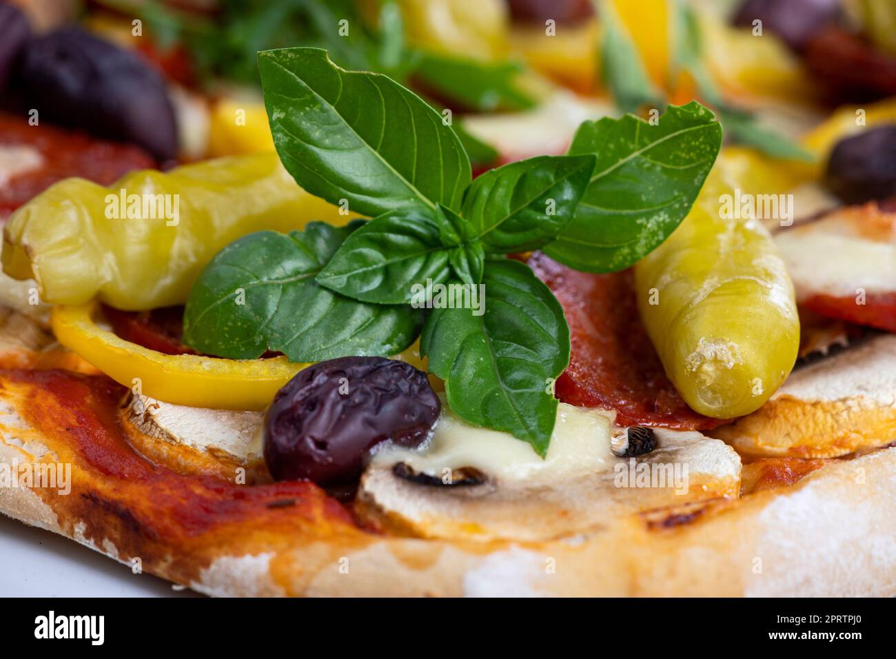 Closeup pizza topping hi-res stock photography and images - Alamy