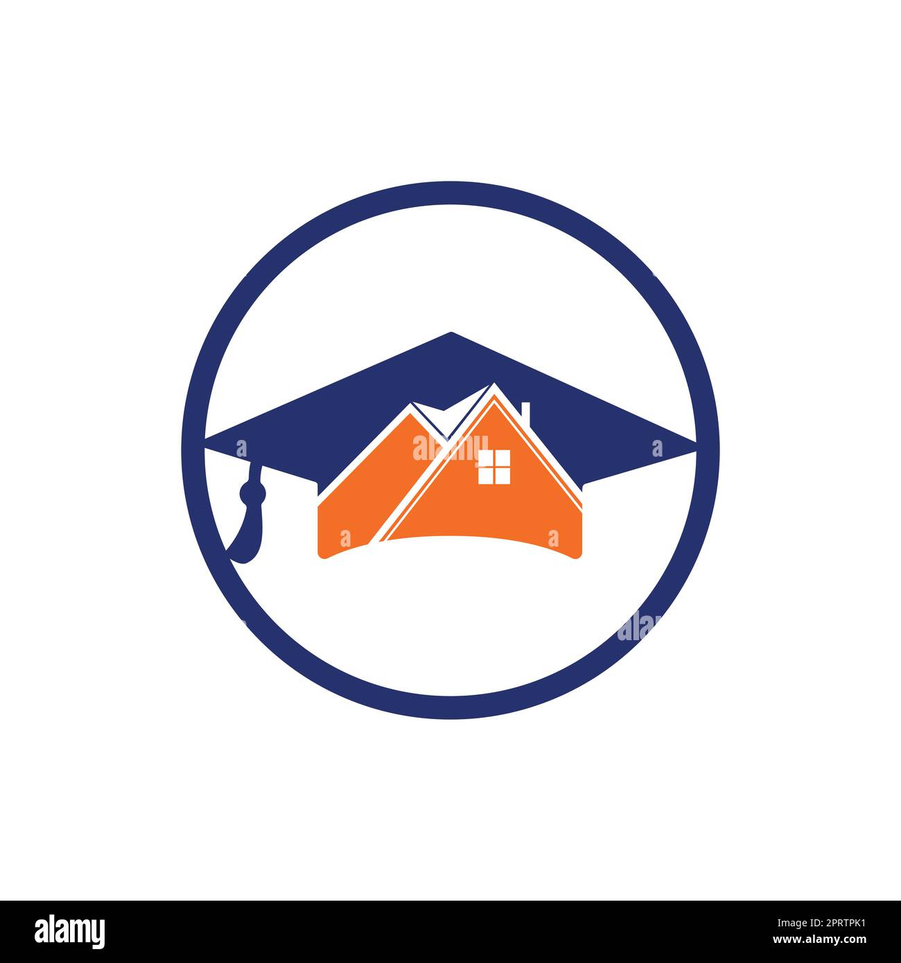 House school education logo design. Graduation hat and house icon ...