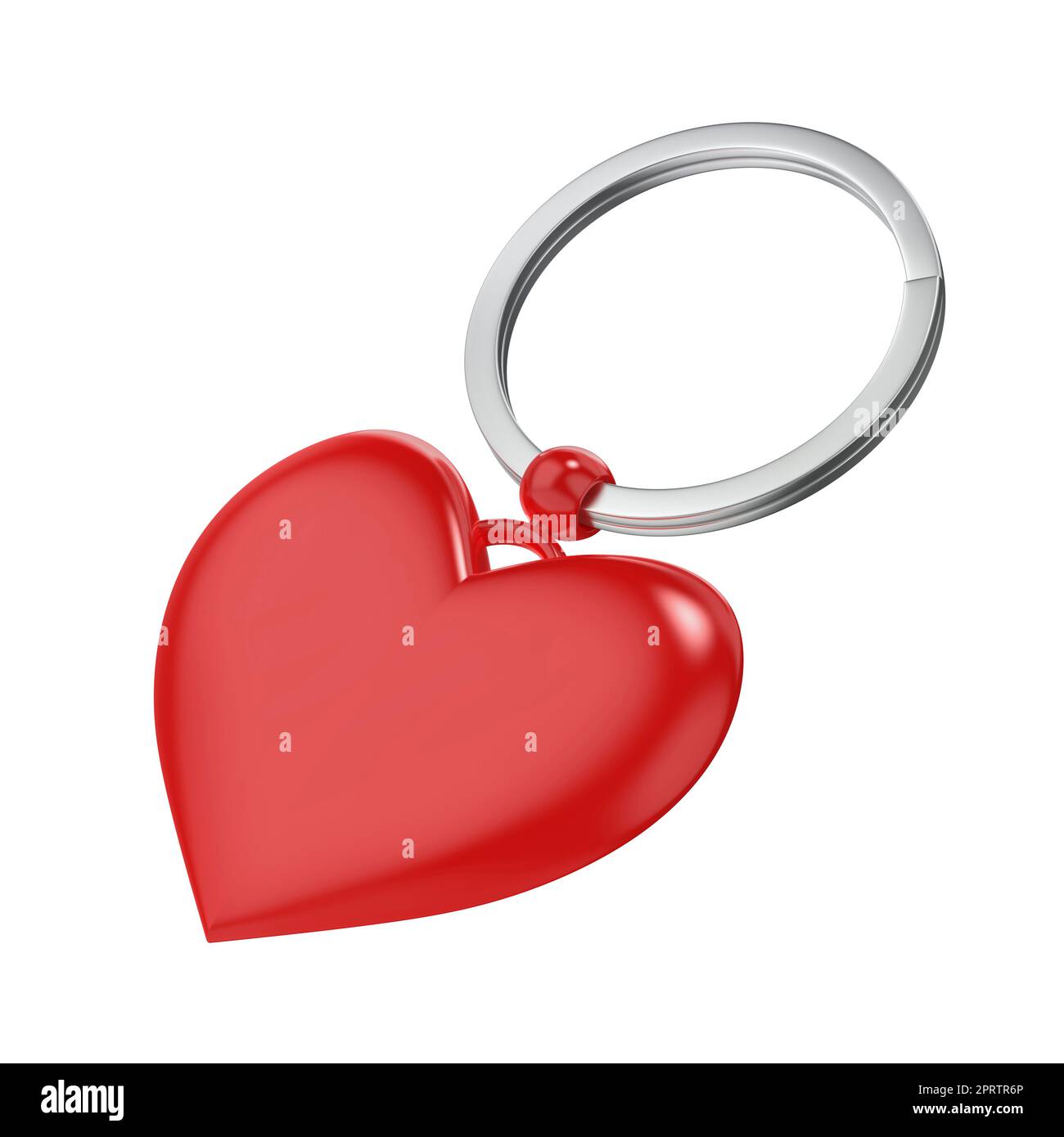 Keyring with red heart isolated on white background Stock Photo - Alamy
