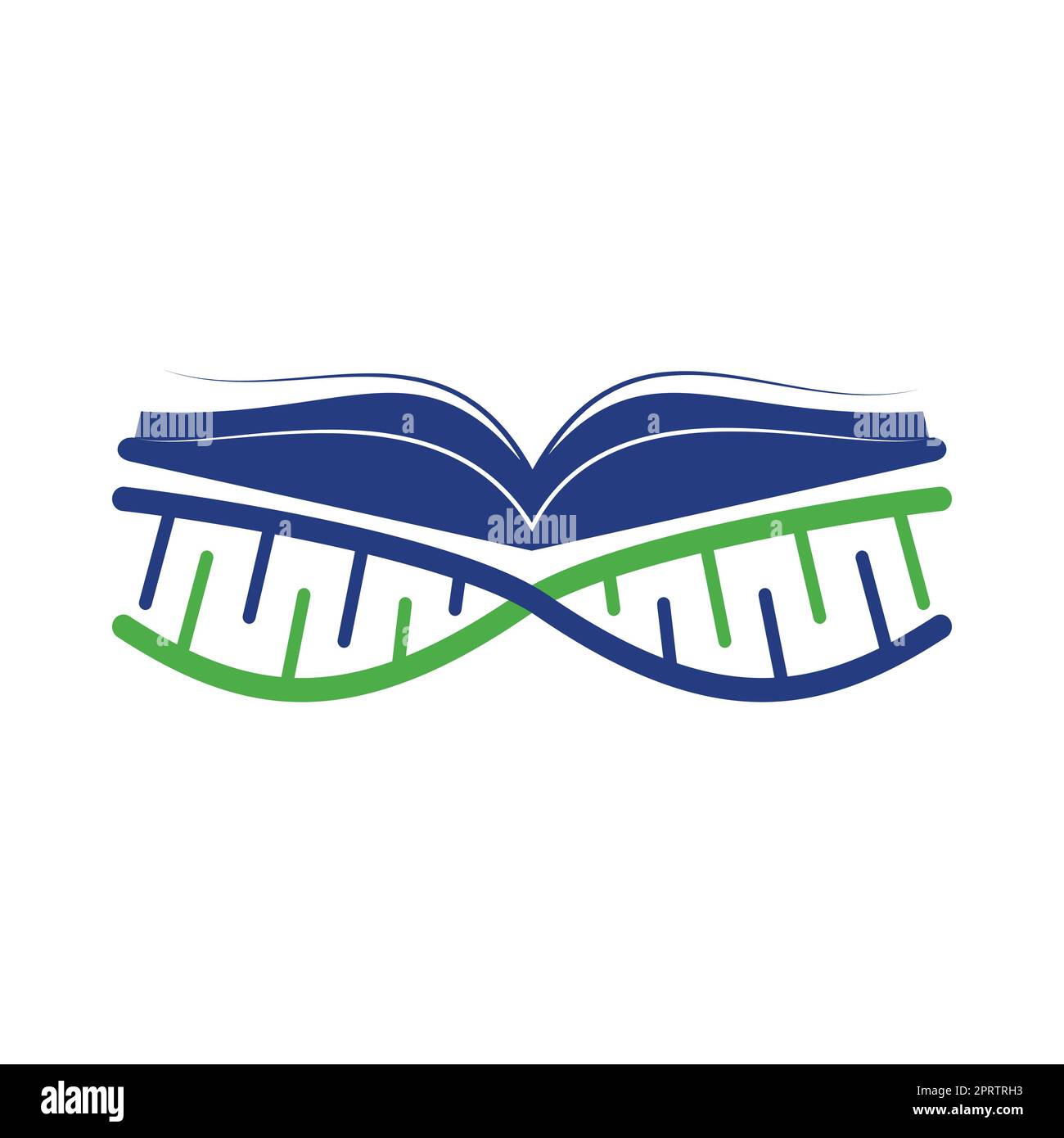 DNA book vector logo design. Genetical book vector logo template Stock ...