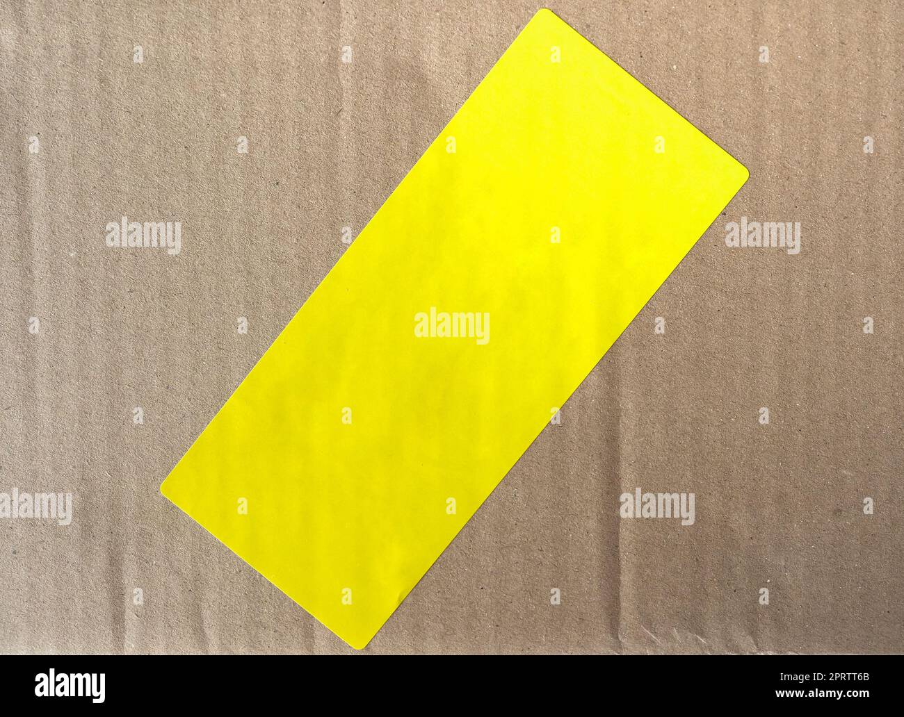 blank yellow label on box Stock Photo - Alamy
