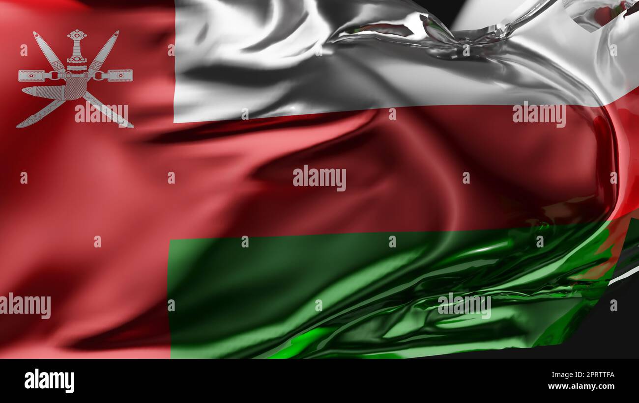 Flag of Oman Waving in the wind, Oman National flag wave, fabric ...