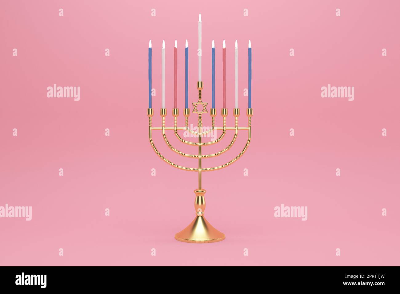 3d rendering Image of Jewish holiday Hanukkah with menorah or ...