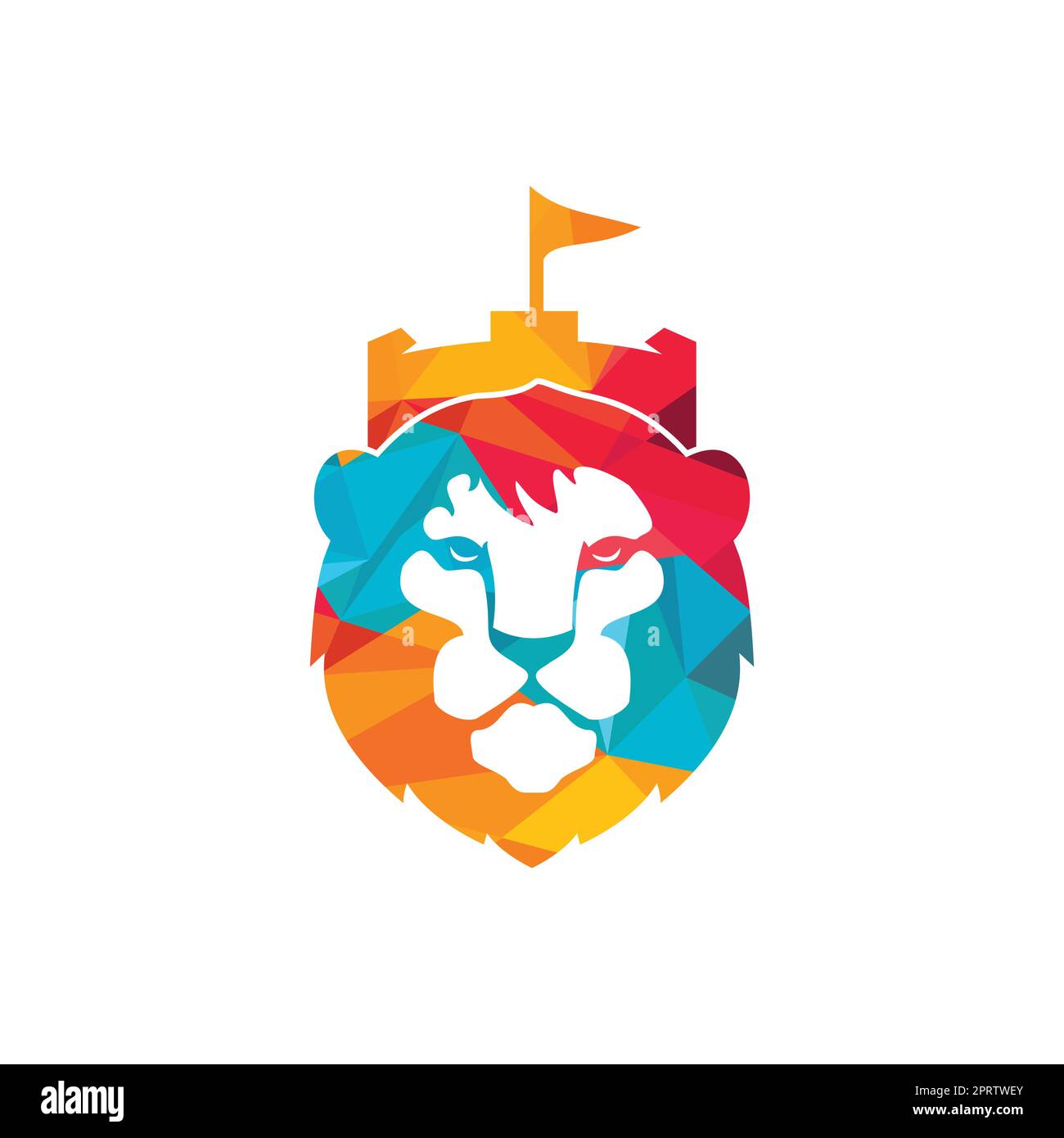 Lion fort vector logo design template. King castle logo concept Stock ...