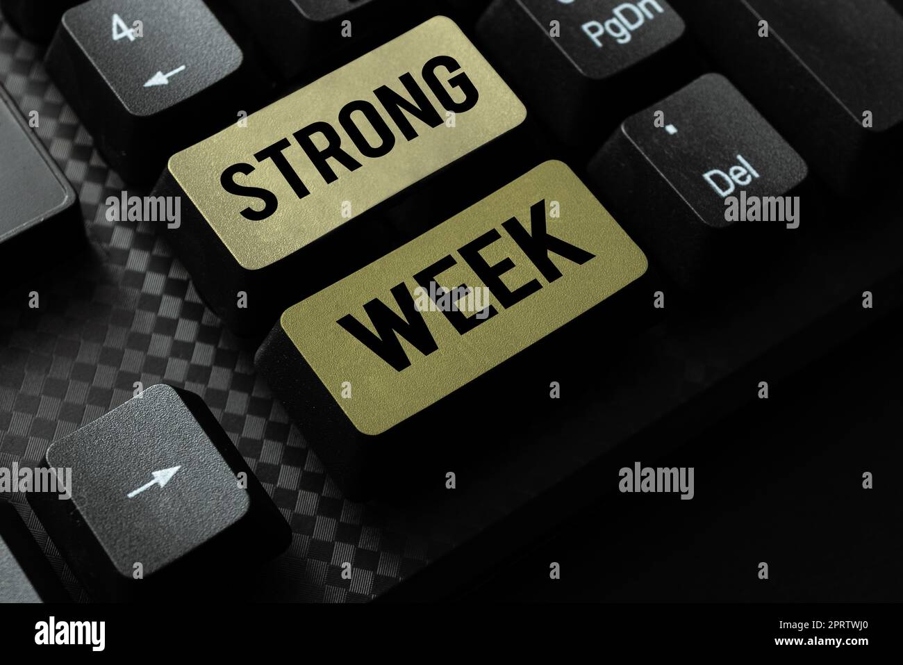 Text sign showing Strong Week, Business idea generate high response ...