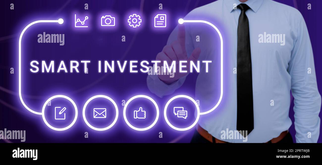 Conceptual caption Smart Investment, Business idea analyzing the ...