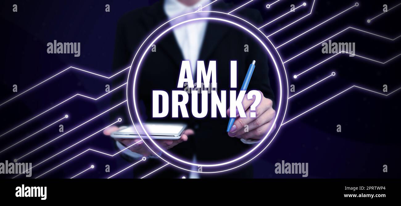 Handwriting text Am I Drunk. Business concept Doubtful if my alcohol ...