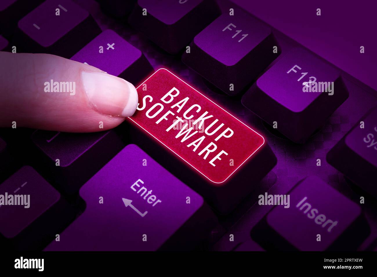 Text caption presenting Backup Software, Business showcase boundary across which two independent ...