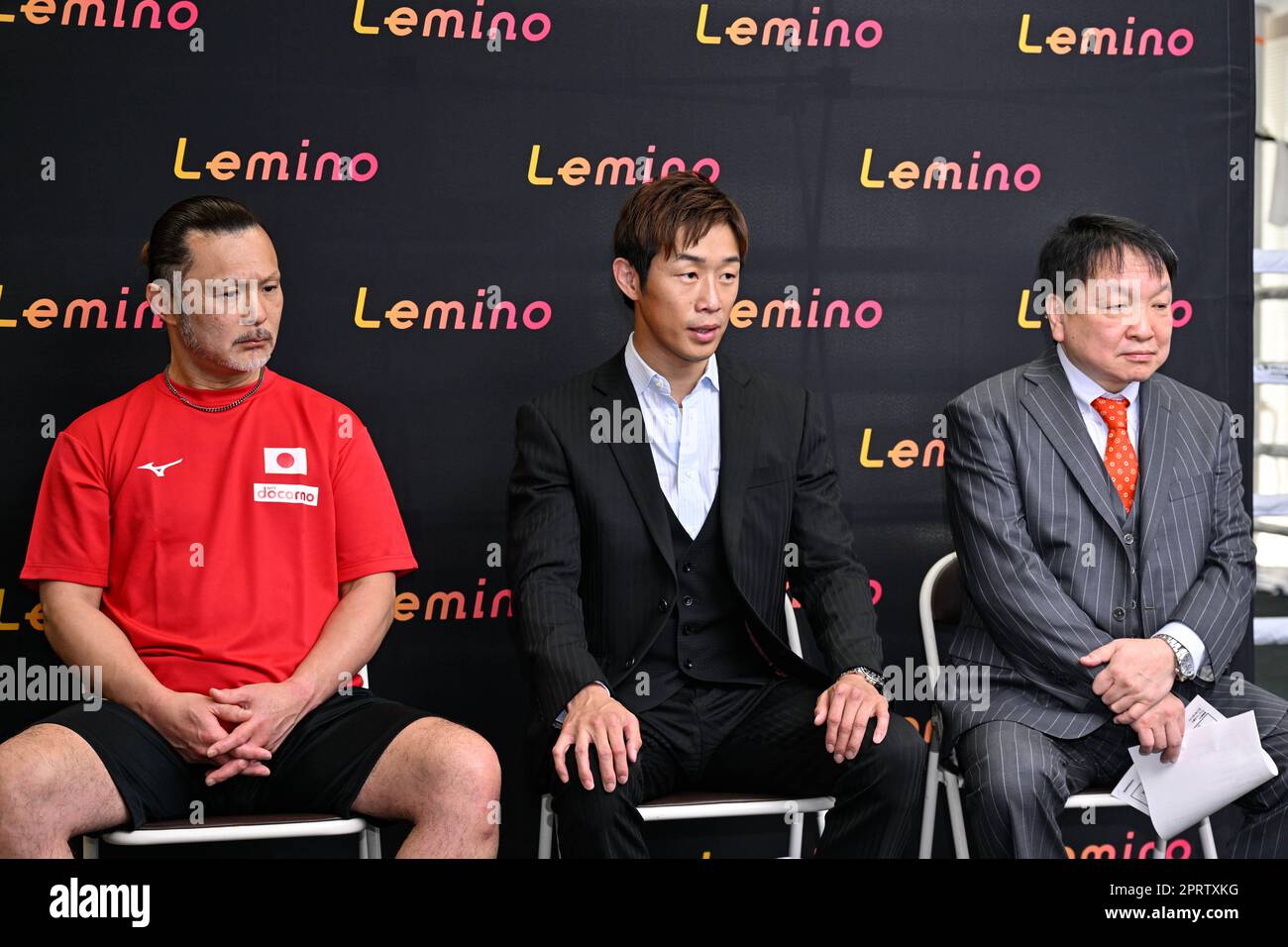 Tokyo, Japan. April 27, 2023. Satoshi Shimizu (center), Japanese ...