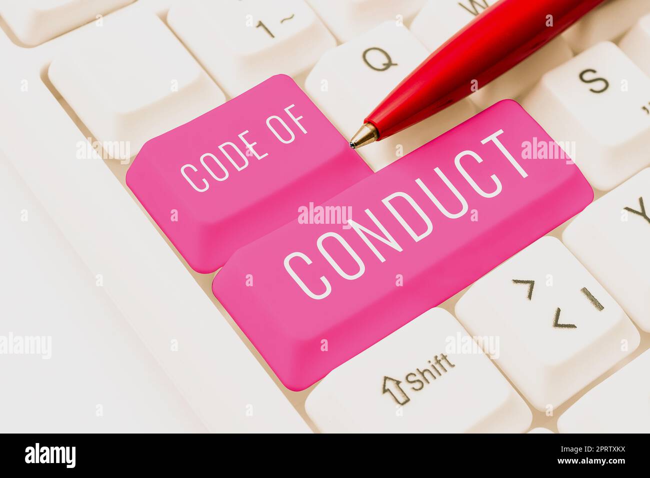 Hand writing sign Code Of Conduct, Business idea set of principles are ethics, respect, code ...