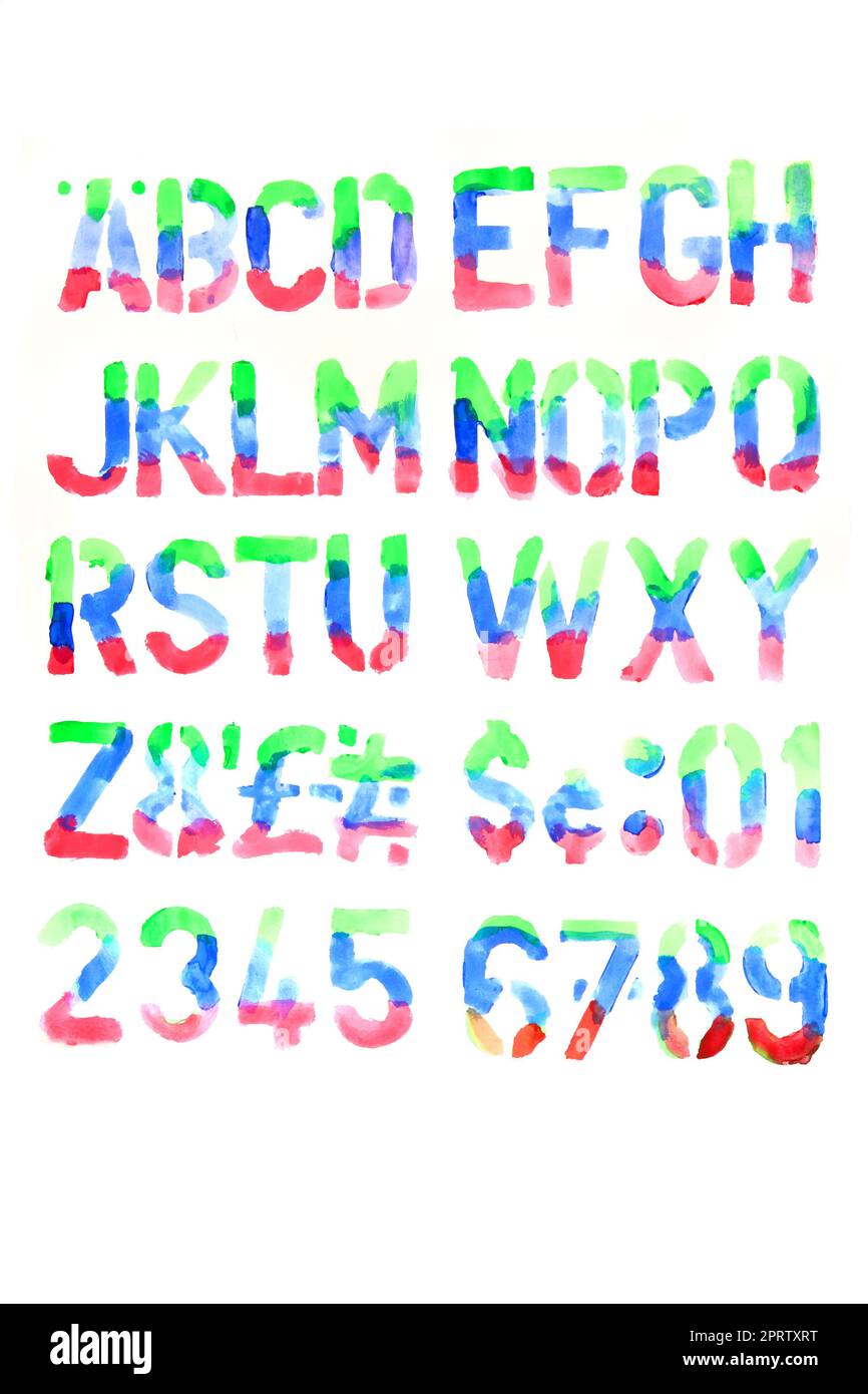Hand painted fonts Cut Out Stock Images & Pictures - Alamy