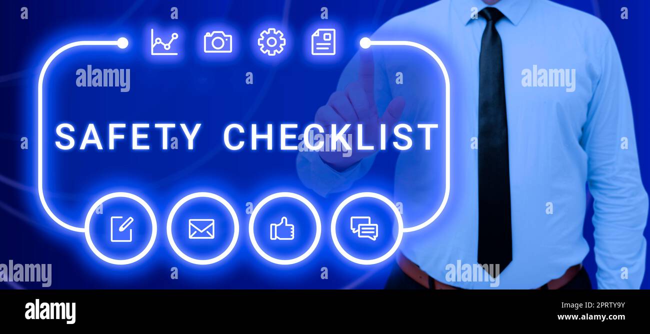 Conceptual display Safety Checklist, Business idea list of items you ...