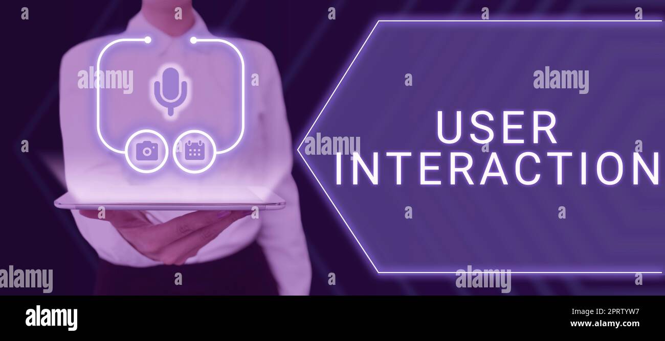 Text Caption Presenting User Interaction Business Concept How The Customer Acts On The System