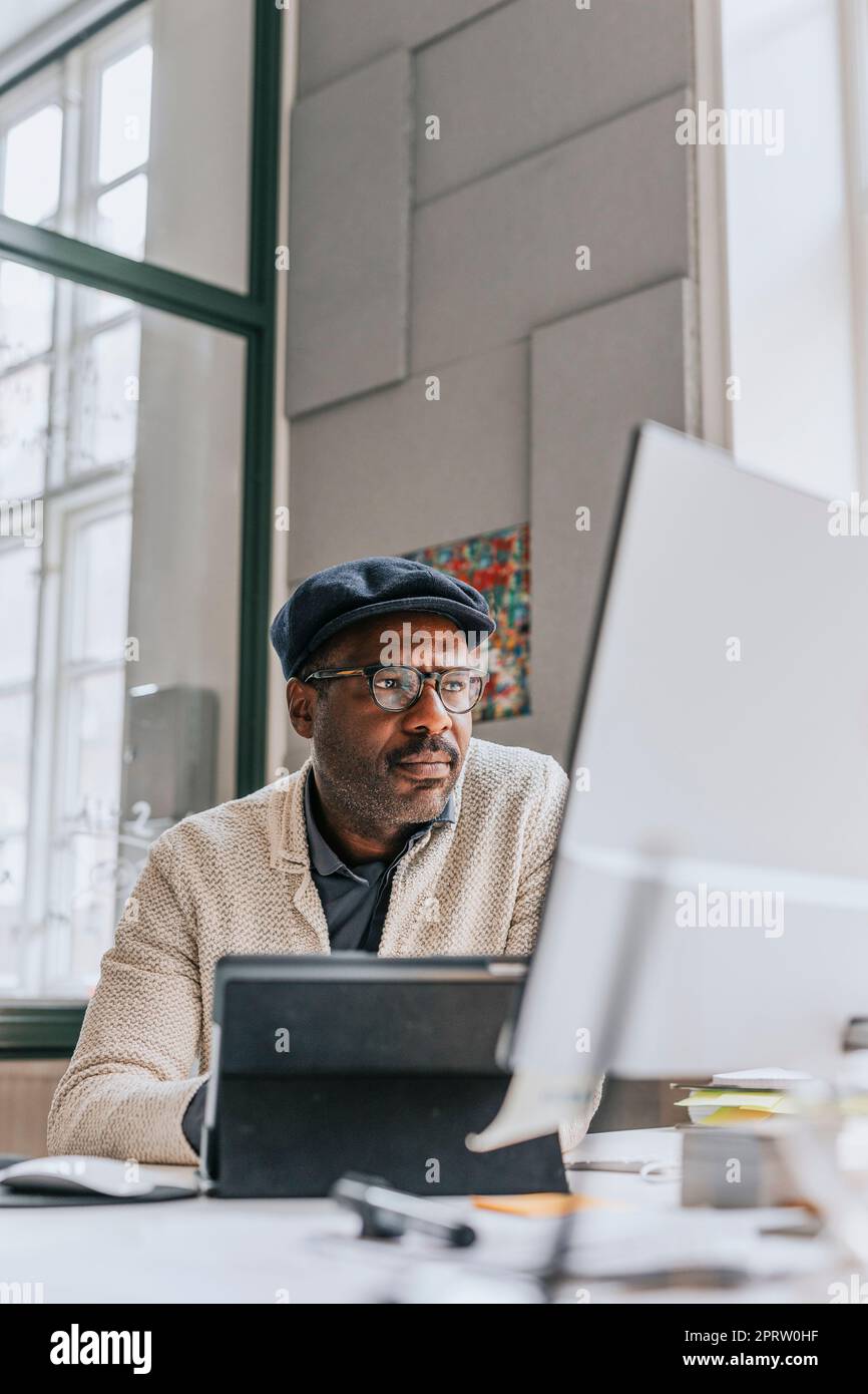 Concentrated african american businessman in hi-res stock photography ...