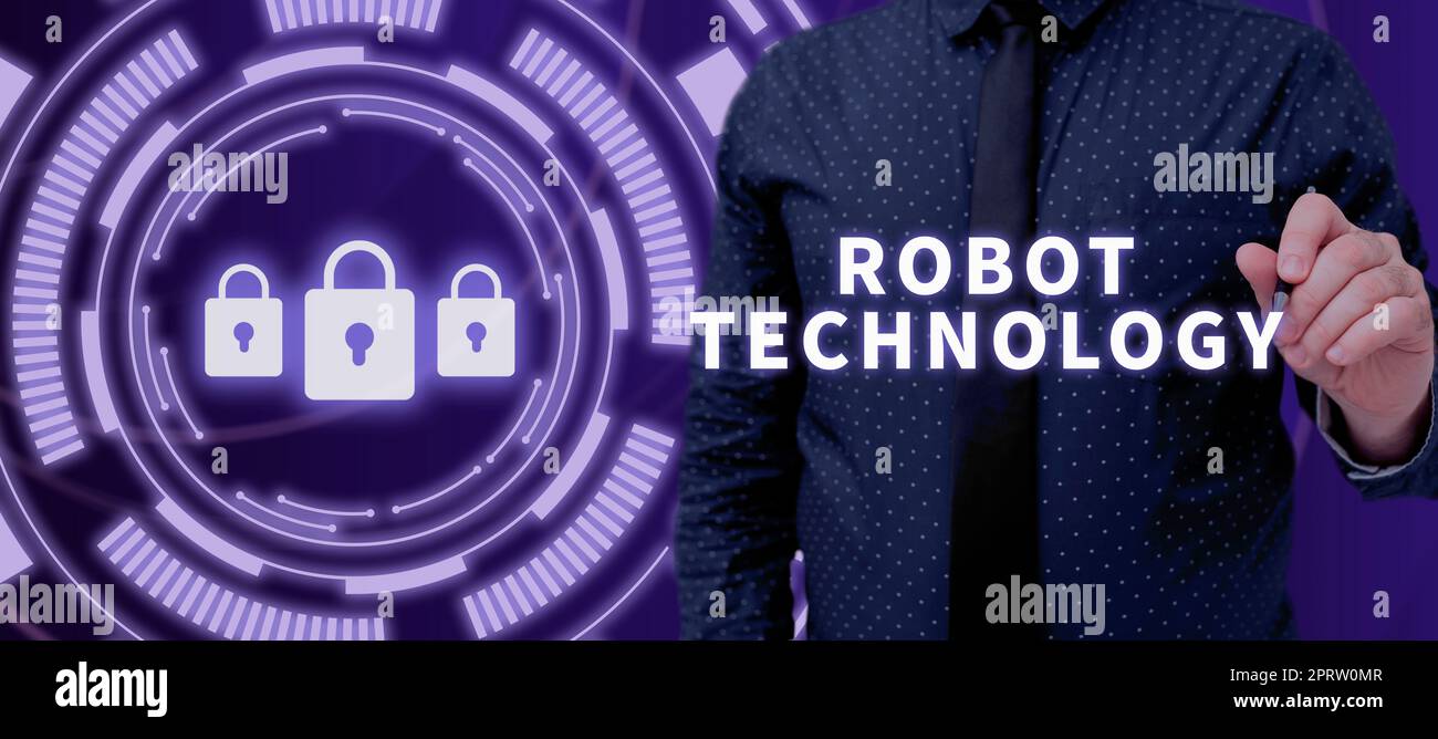 Text caption presenting Robot Technology, Internet Concept methods that ...