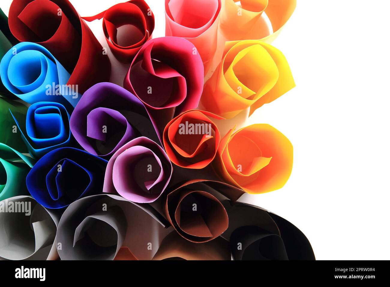 color paper rolls isolated on the white background Stock Photo - Alamy