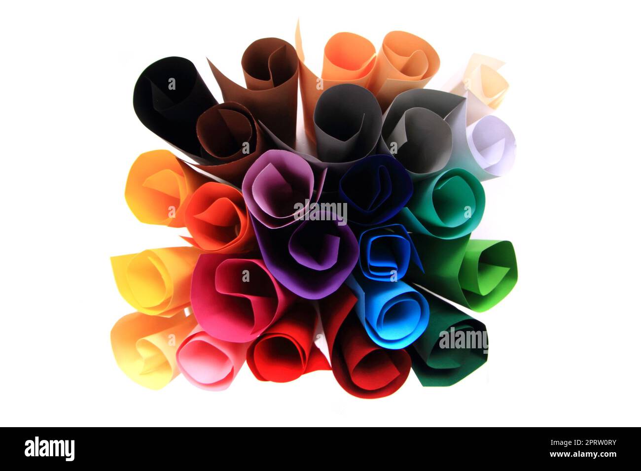color paper rolls isolated on the white background Stock Photo - Alamy