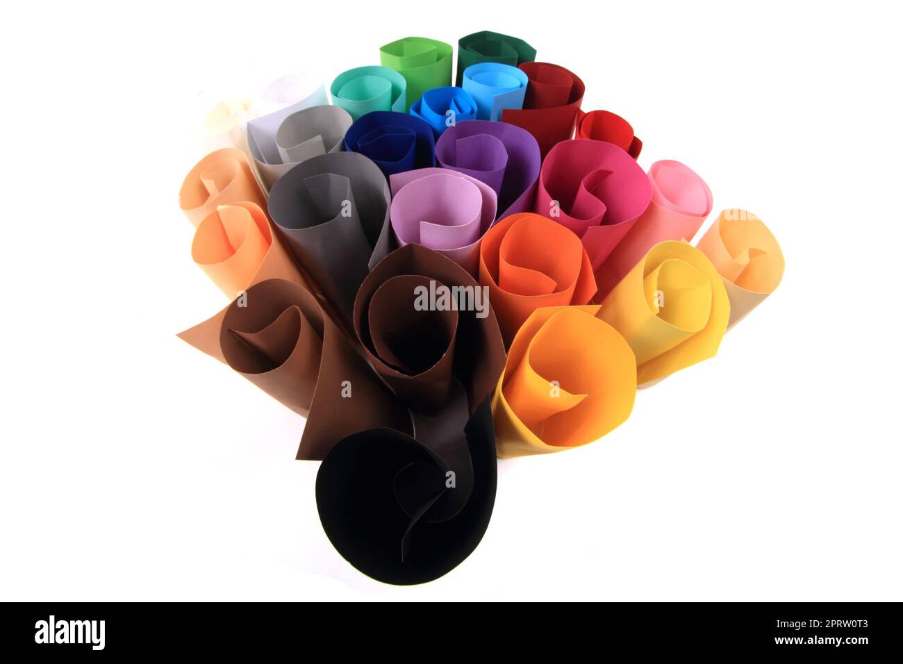 color paper rolls isolated on the white background Stock Photo - Alamy
