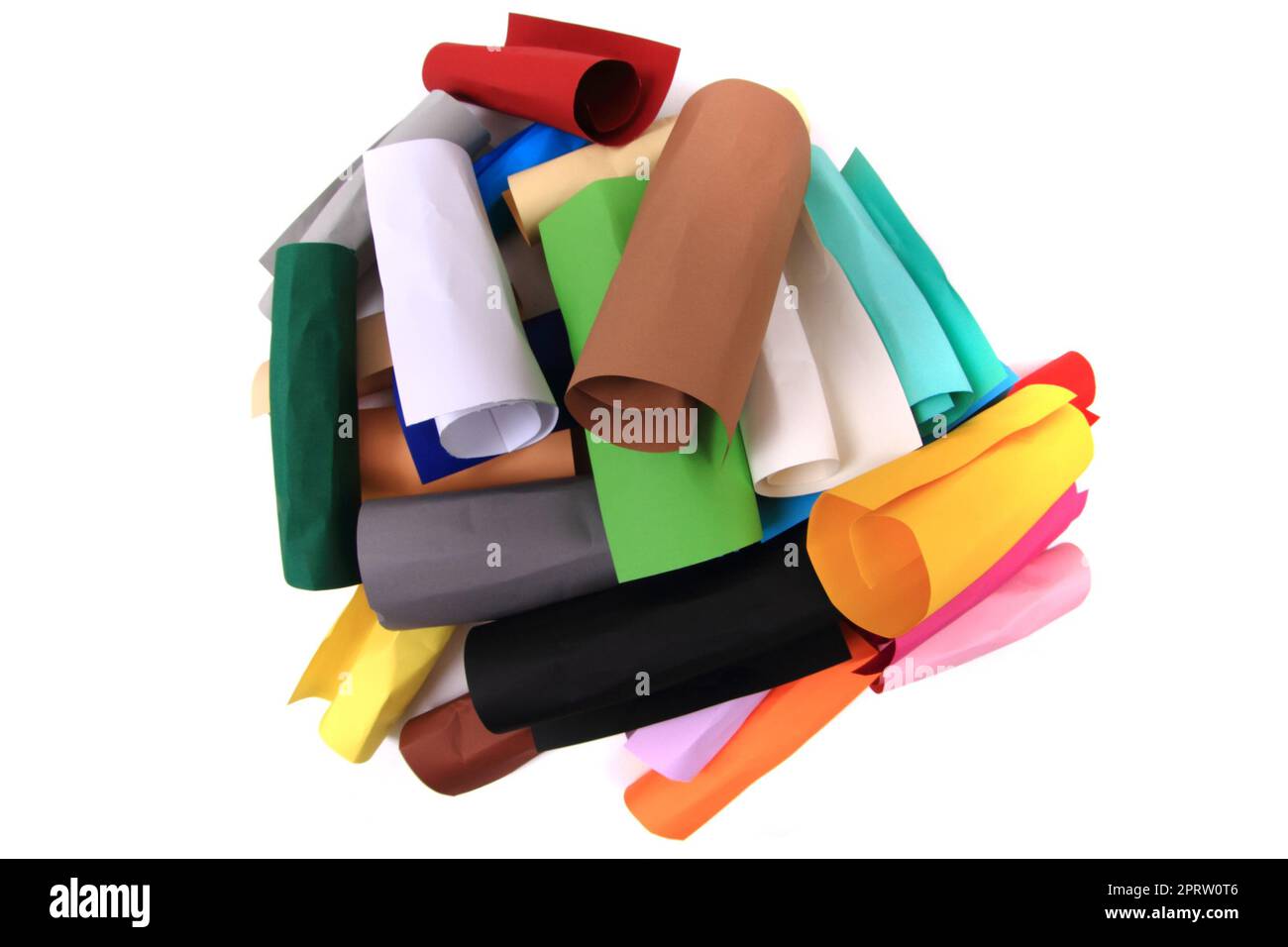 color paper rolls isolated on the white background Stock Photo - Alamy