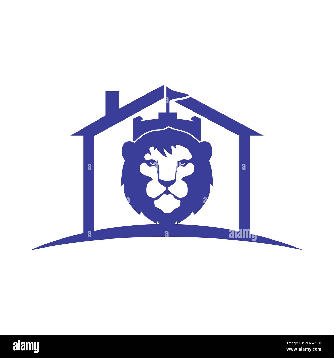 Lion fort vector logo design template. King castle logo concept Stock ...