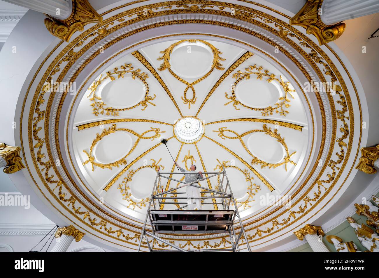 Andrew Brown puts the finishing touches to the restoration of the domed ...