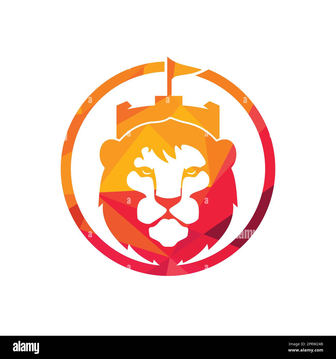 Lion fort vector logo design template. King castle logo concept Stock ...