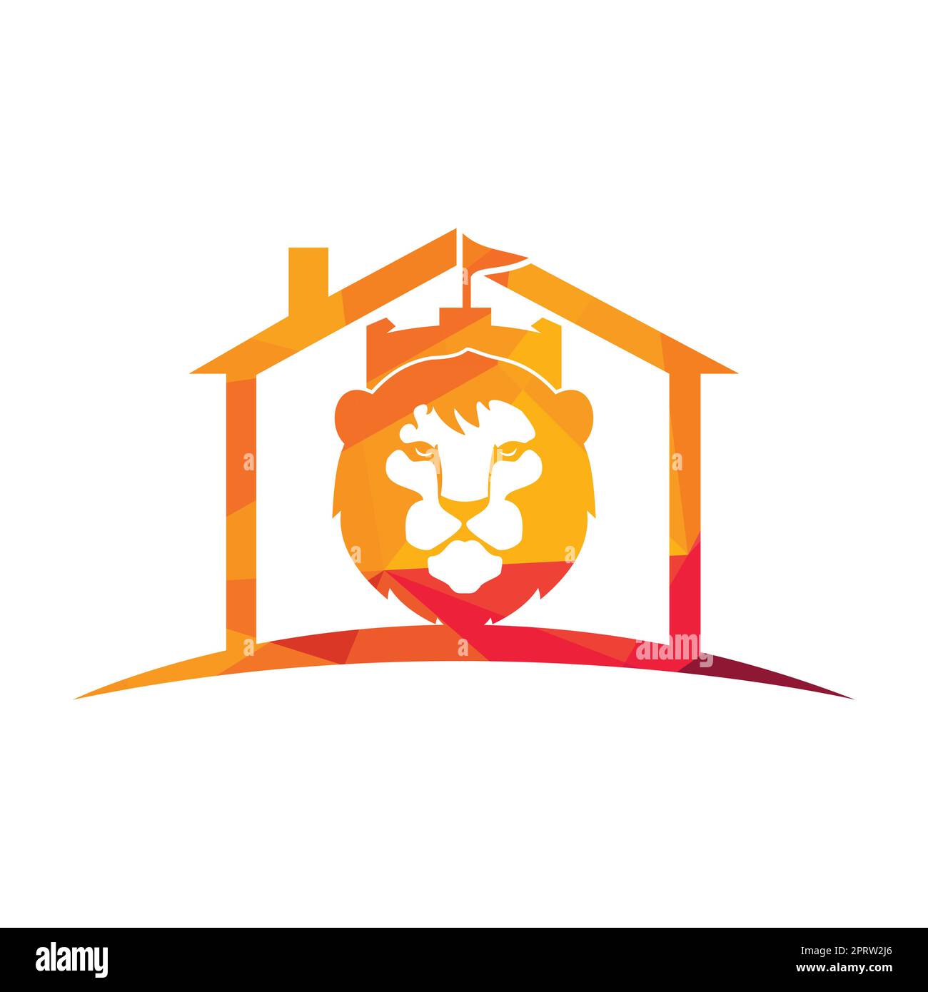 Lion fort vector logo design template. King castle logo concept Stock ...