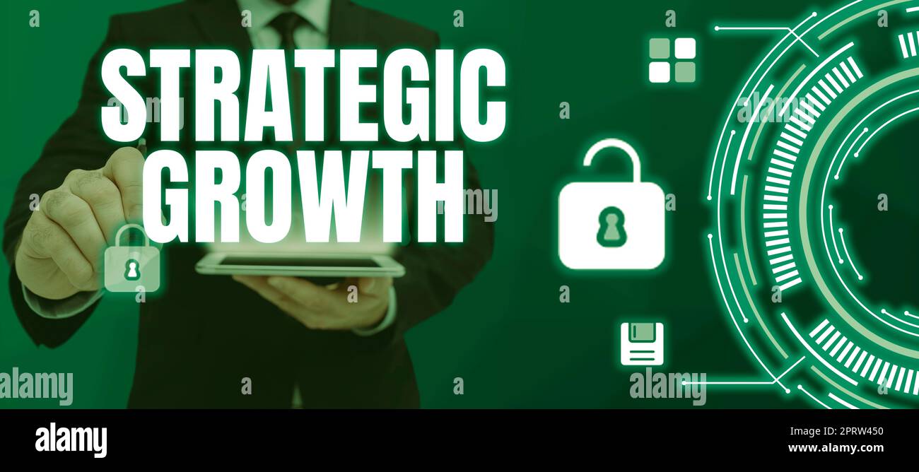 Writing displaying text Strategic Growthcreate plan or schedule to ...