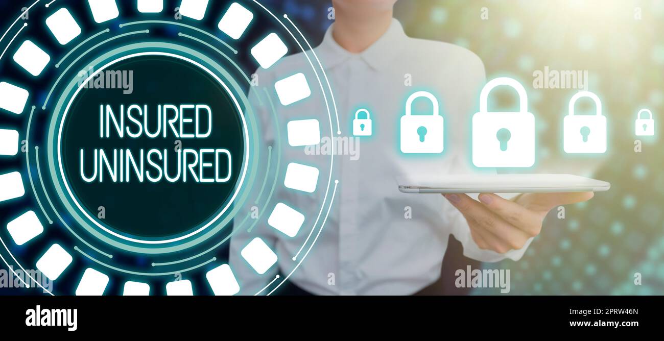 Sign displaying Insured UninsuredCompany selling insurance Checklist to ...