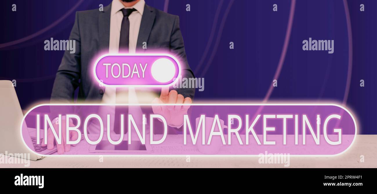 Inspiration Showing Sign Inbound Marketingprocess Of Attracting The Attention Of Customers