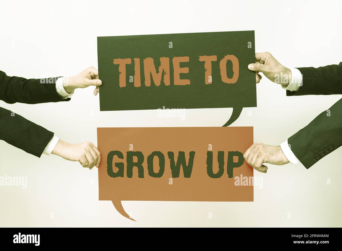 Hand writing sign Time To Grow Upknowing that you are mature person ...