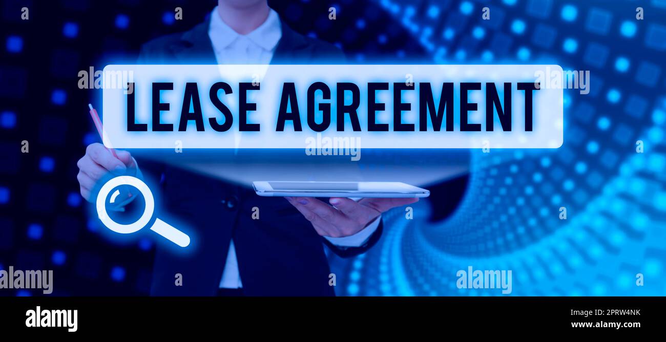 Text showing inspiration Lease AgreementContract on the terms to one ...
