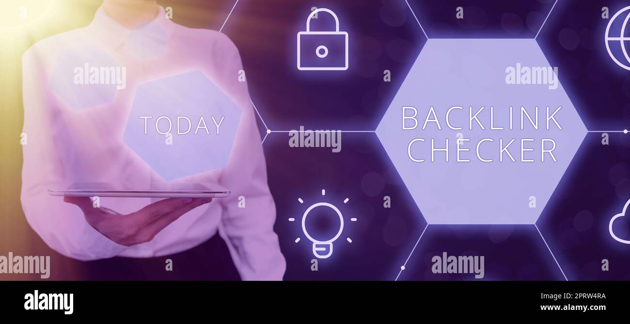 Hand writing sign Backlink CheckerFind your competitors most valuable ...