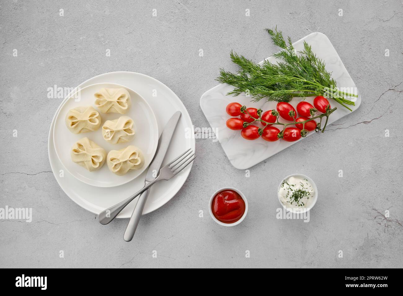 Top view of frozen semifinished manti stuffed with meat Stock Photo - Alamy