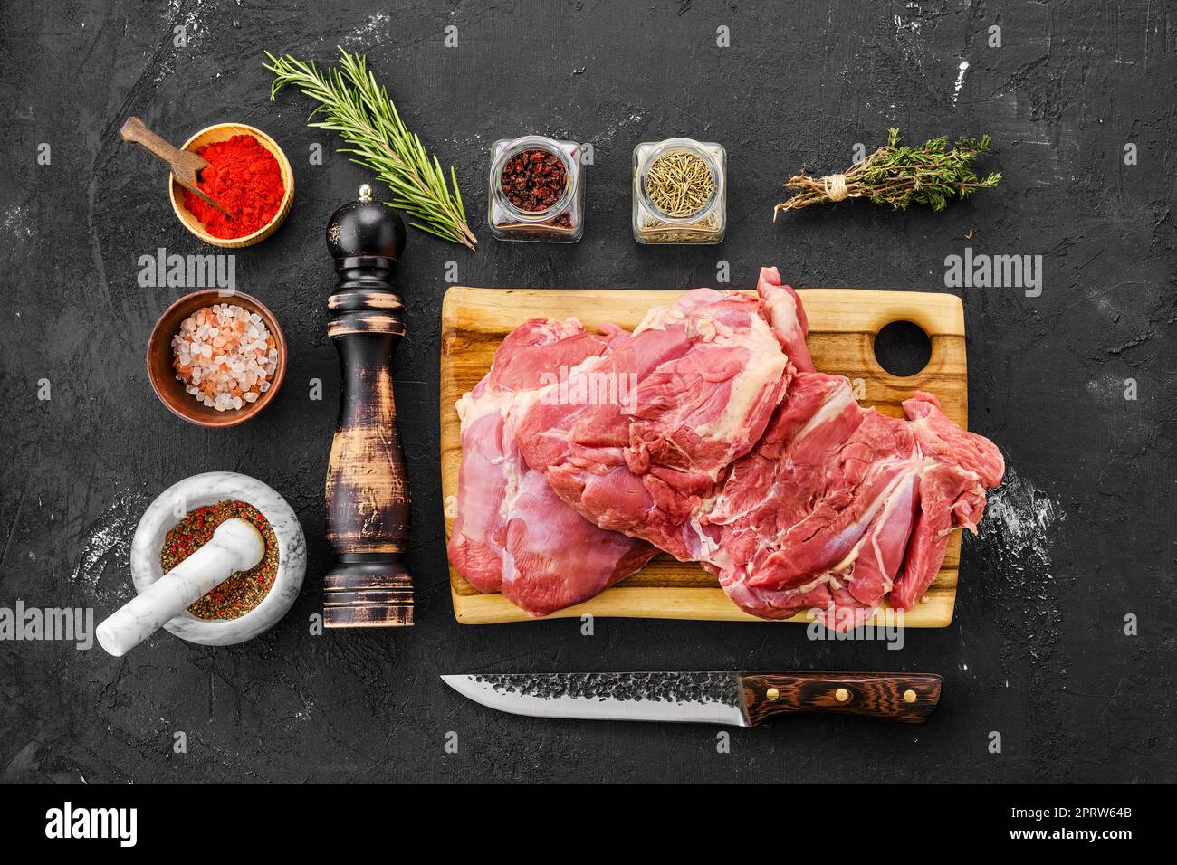 Top view of raw fresh boneless turkey thigh Stock Photo - Alamy
