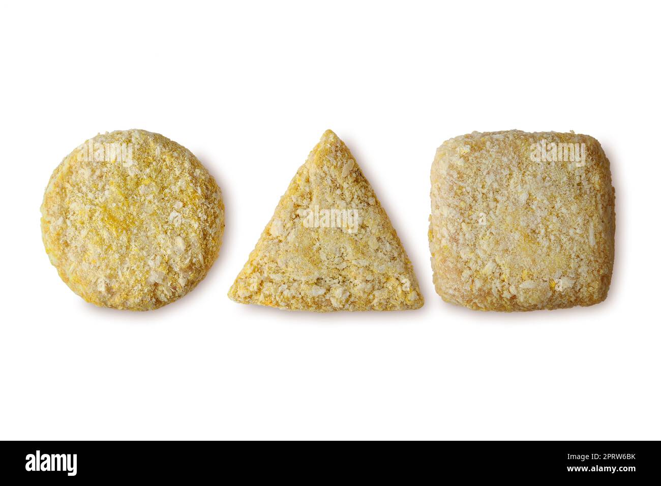 Round, triangular and square squid cutlet Stock Photo - Alamy