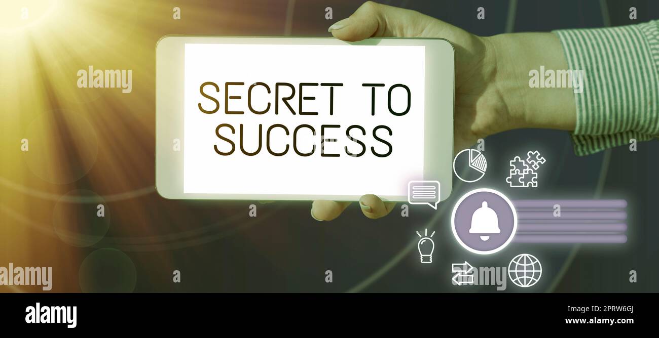 Conceptual caption Secret To SuccessUnexplained attainment of fame ...