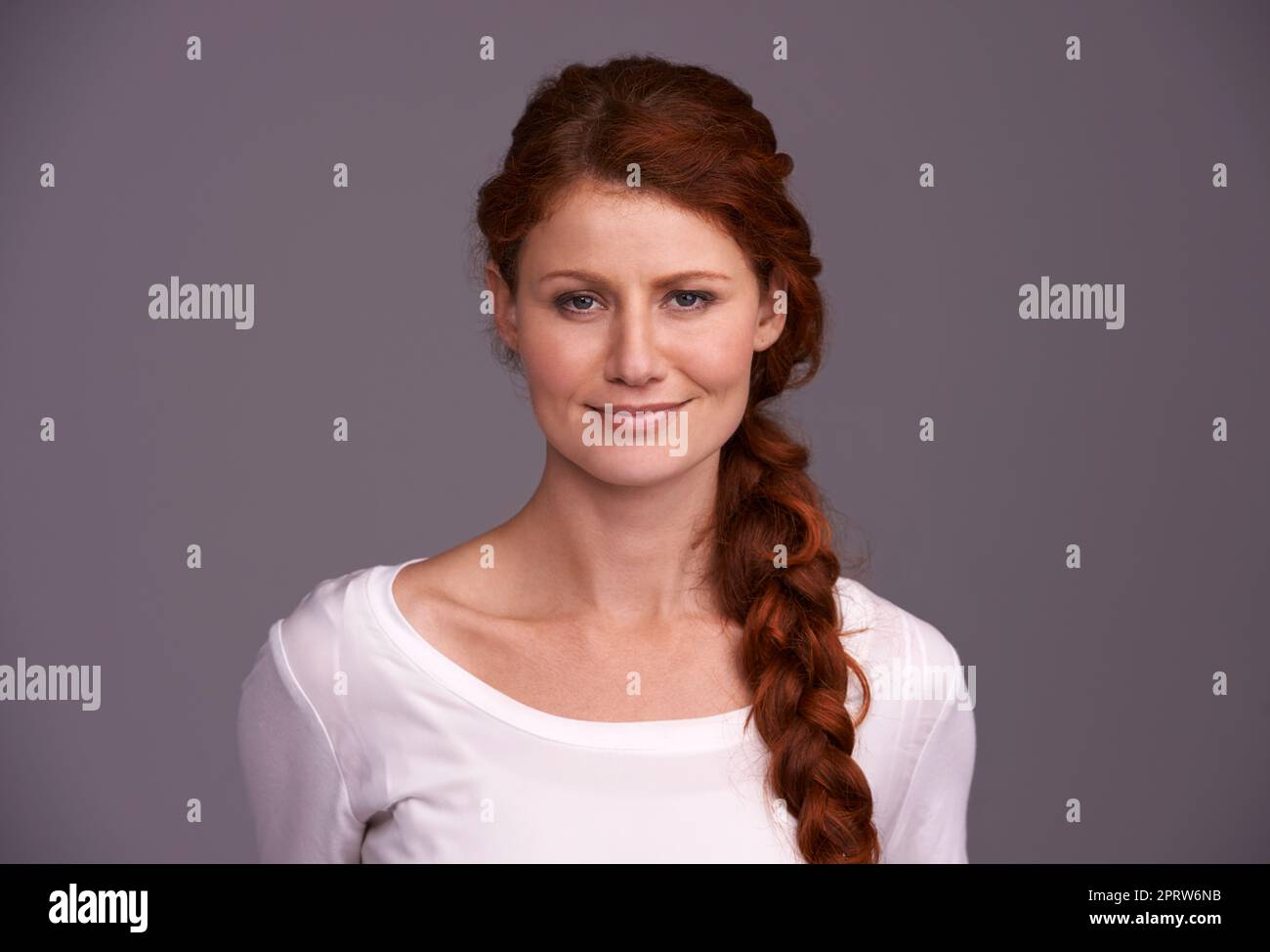 Girl redheaded smiling studio hi-res stock photography and images - Alamy