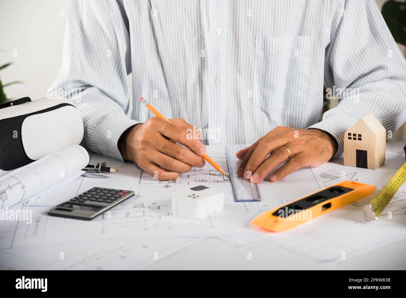 Architect workplace. Architectural building design and construction ...