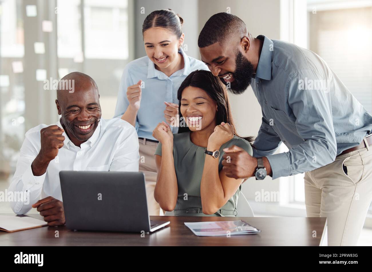 Excited Office Worker
